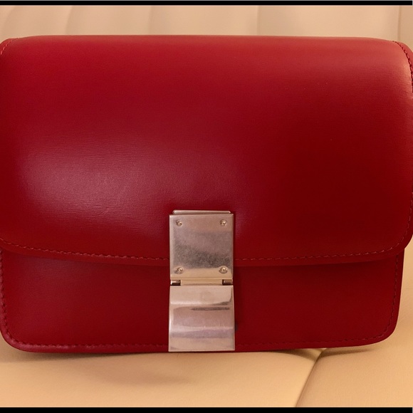 Celine | Bags | Celine Box Mini Classic Red Silver | Poshmark